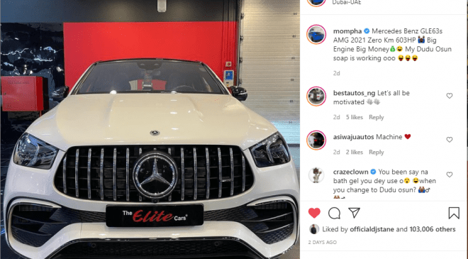 Mompha buys a 2021 Mercedes-AMG GLE63s ⋆ Sellatease Blog